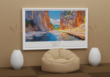 Crete Landscape Canvas - Samaria Gorge Print - Greek Islands Decor ...