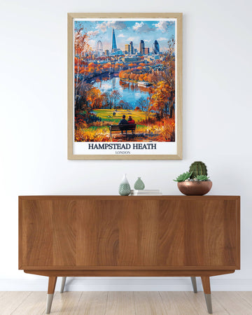 Hampstead Heath Poster - A London Skyline and Parks Poster - Parliamen ...