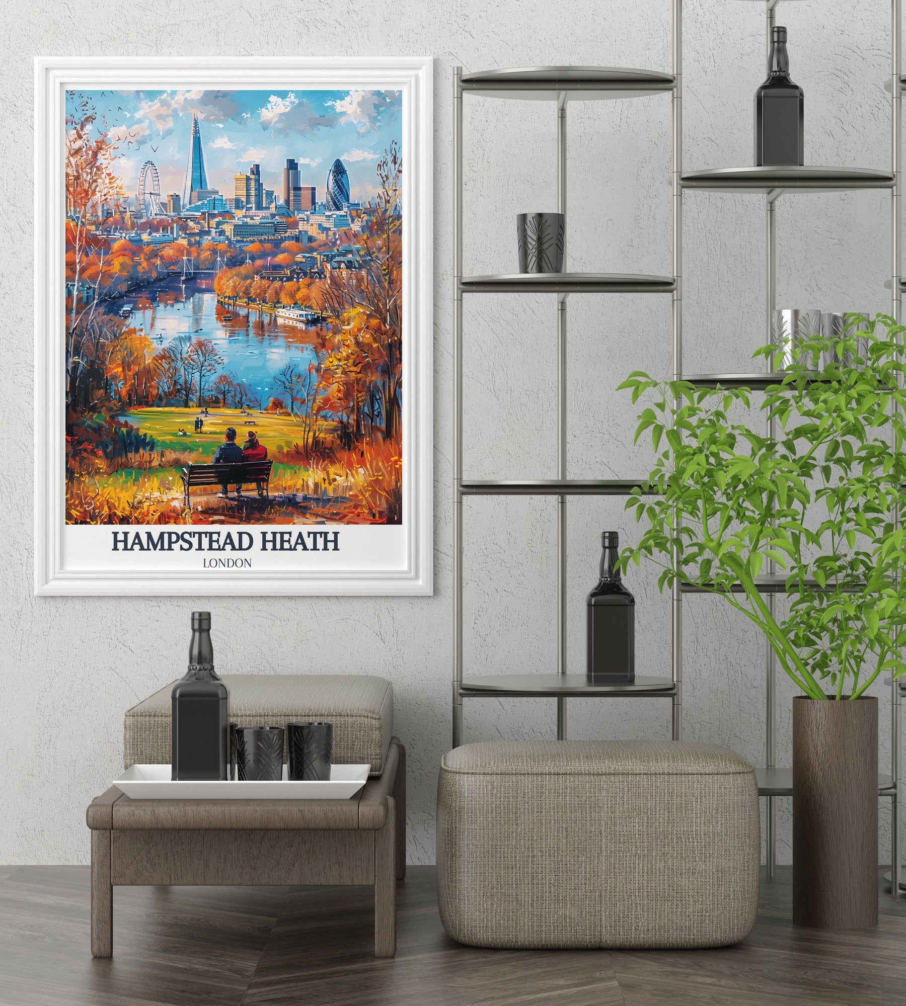 Hampstead Heath Poster - A London Skyline and Parks Poster - Parliamen ...