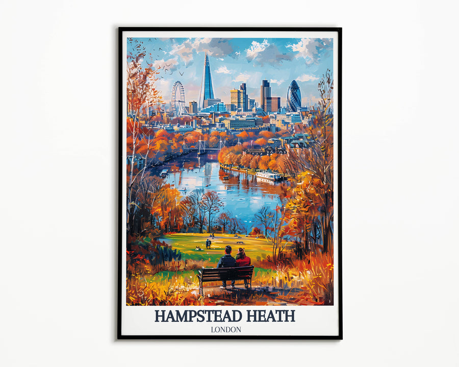 Hampstead Heath Poster - A London Skyline and Parks Poster - Parliamen ...