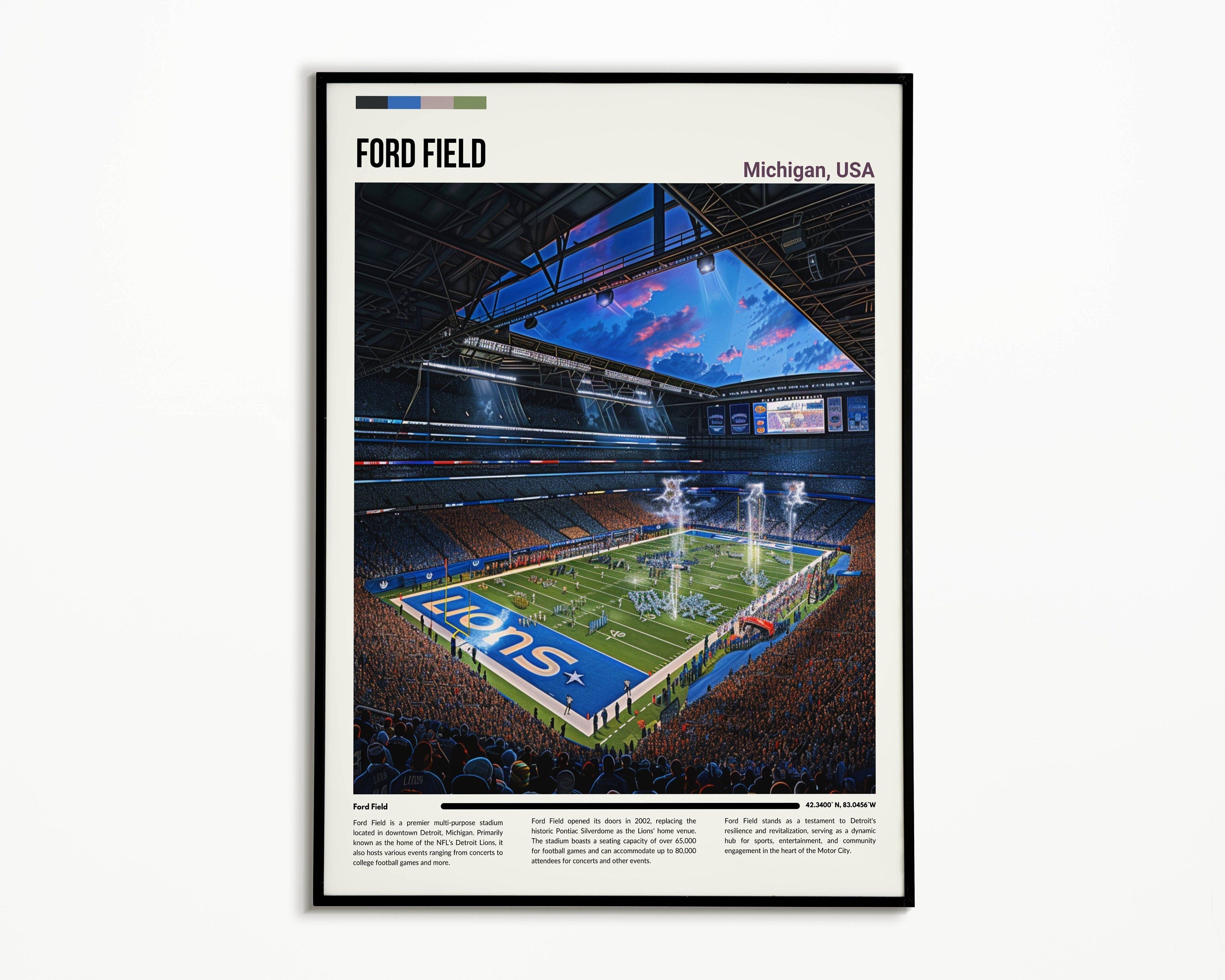 NFL Art - Explore Ford Field Prints Today - NFL Stadium Posters ...